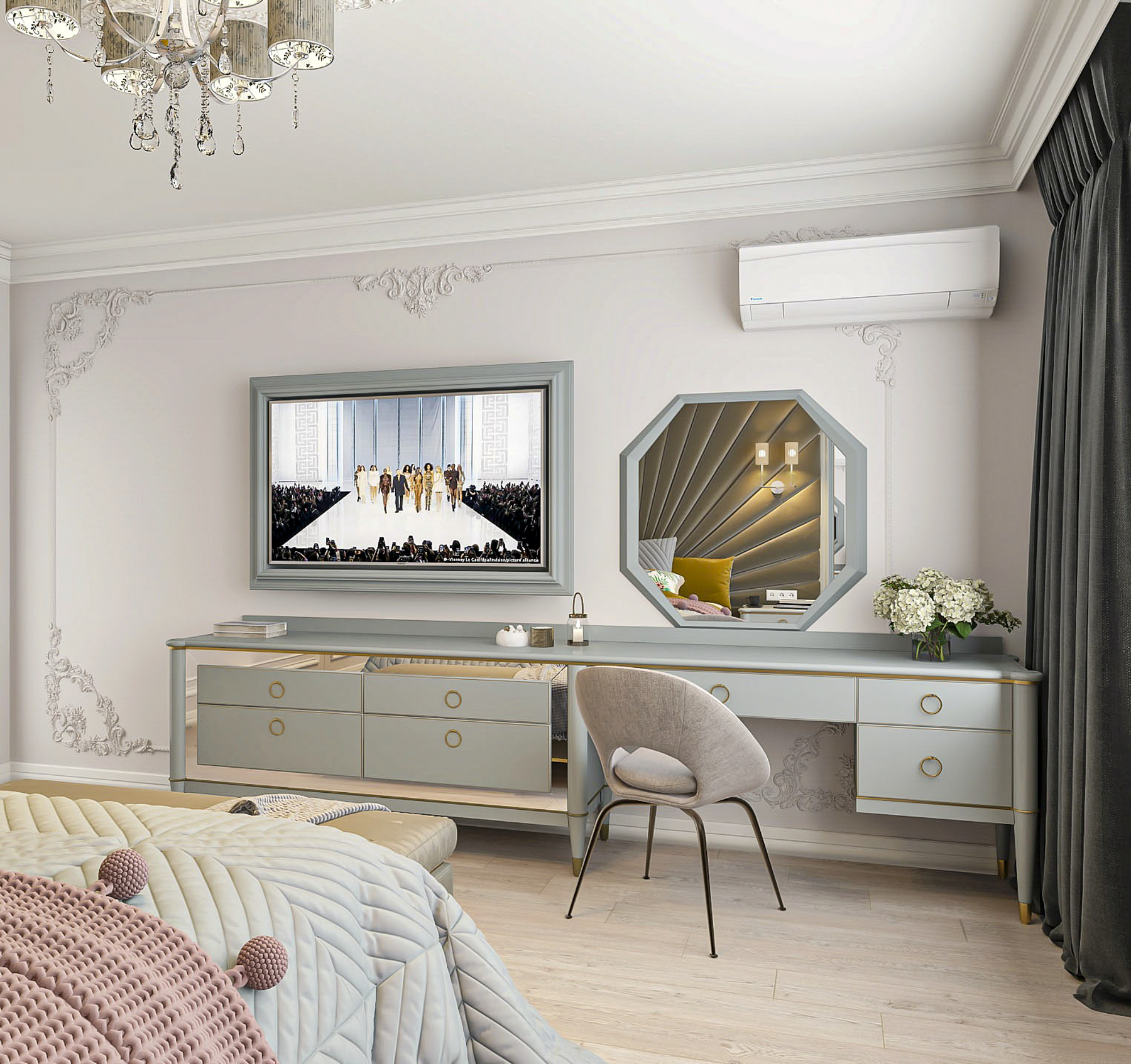 Dormitor in stil neoclasic №3085